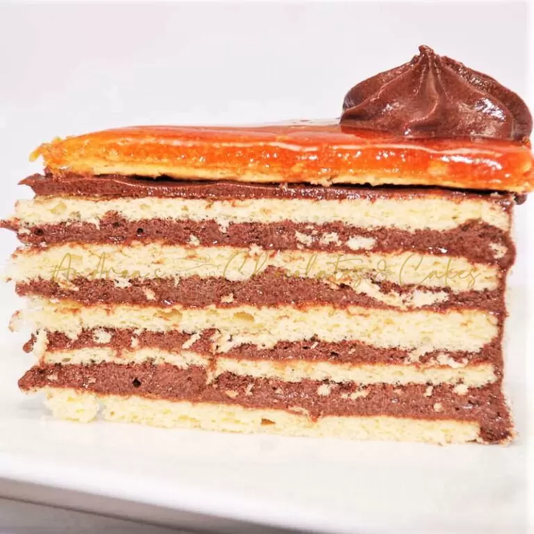 Hungarian Dobos Cake - Dobos Torte - Andrea's Artisan Chocolates & Cakes